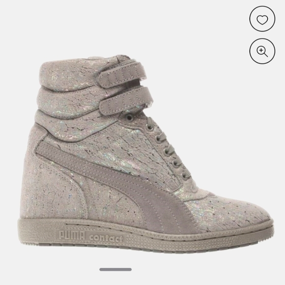 Puma | Shoes | Puma Sky Hi Top Wedge Iri Suede Wedge Sneakers | Poshmark